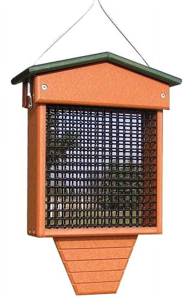 Plastic Poly Large Hanging Suet Bird Feeder with Tail Prop and Removable Roof, Holds 2 LB Suet ...