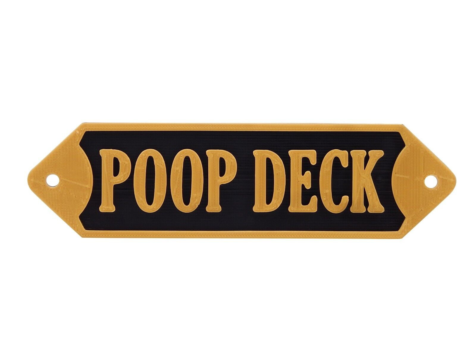 Plastic Poop Deck Wall Plaque Sign Nautical Nursery or Boat Decor Brass ...