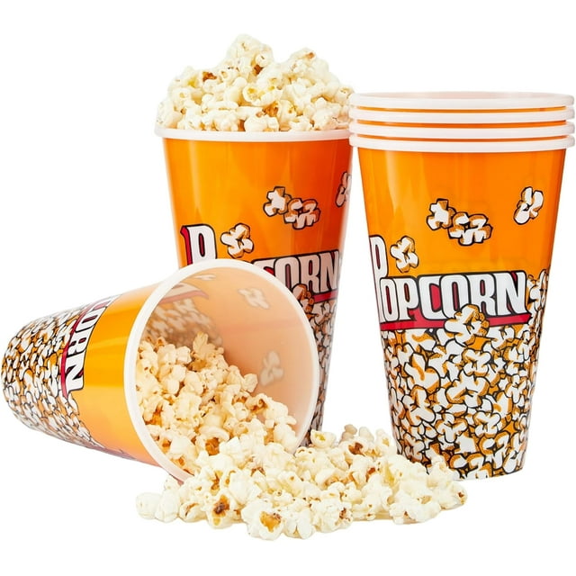 Plastic Popcorn Containers Retro Style Small Reusable Popcorn Buckets ...