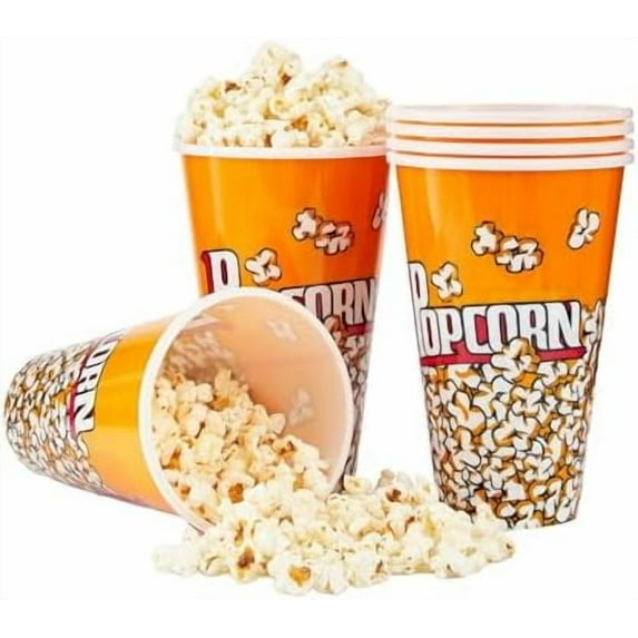 Plastic Popcorn Containers Retro Style Small Reusable Popcorn Buckets ...
