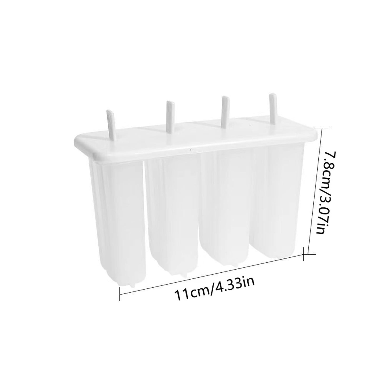 Plastic Popsicle Mold,4-Cavity Silicone Popsicle Molds with Sticks,Easy ...