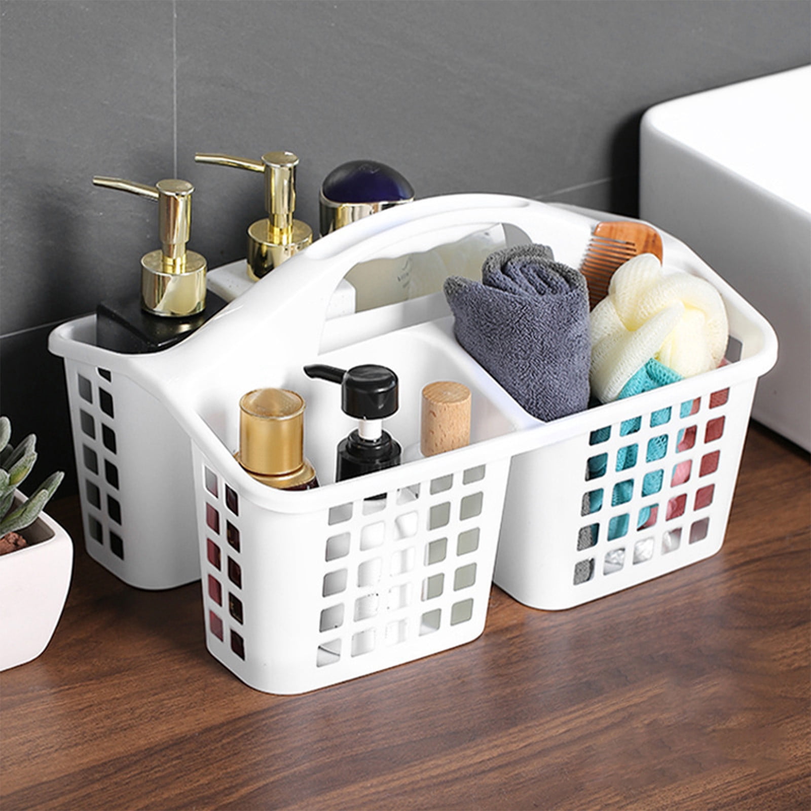 Plastic Portable Bathroom Storage Basket, Mesh Ventilated Design, Large ...