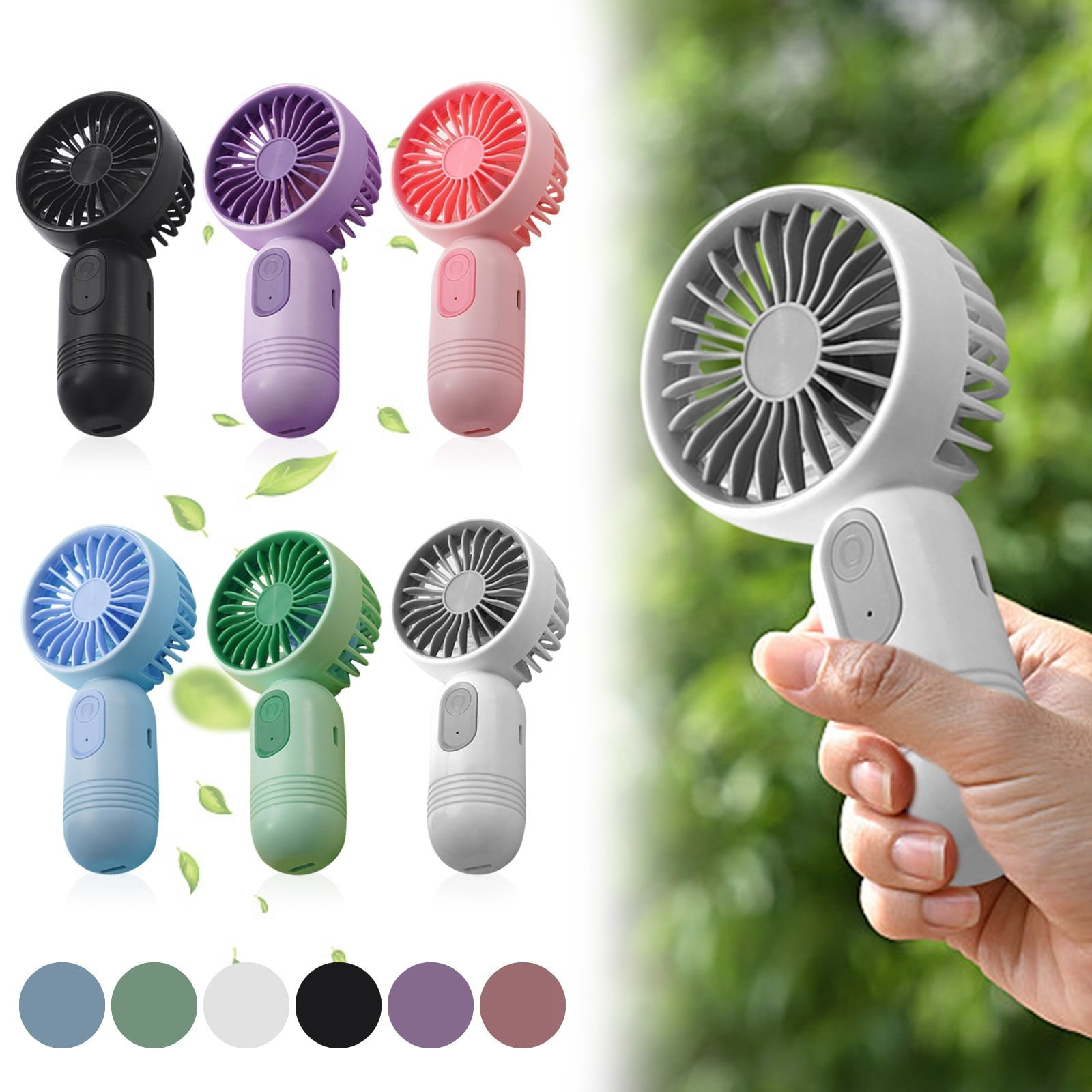 Plastic Portable Fans Portable Rechargeable Handheld Fan Personal Fan ...