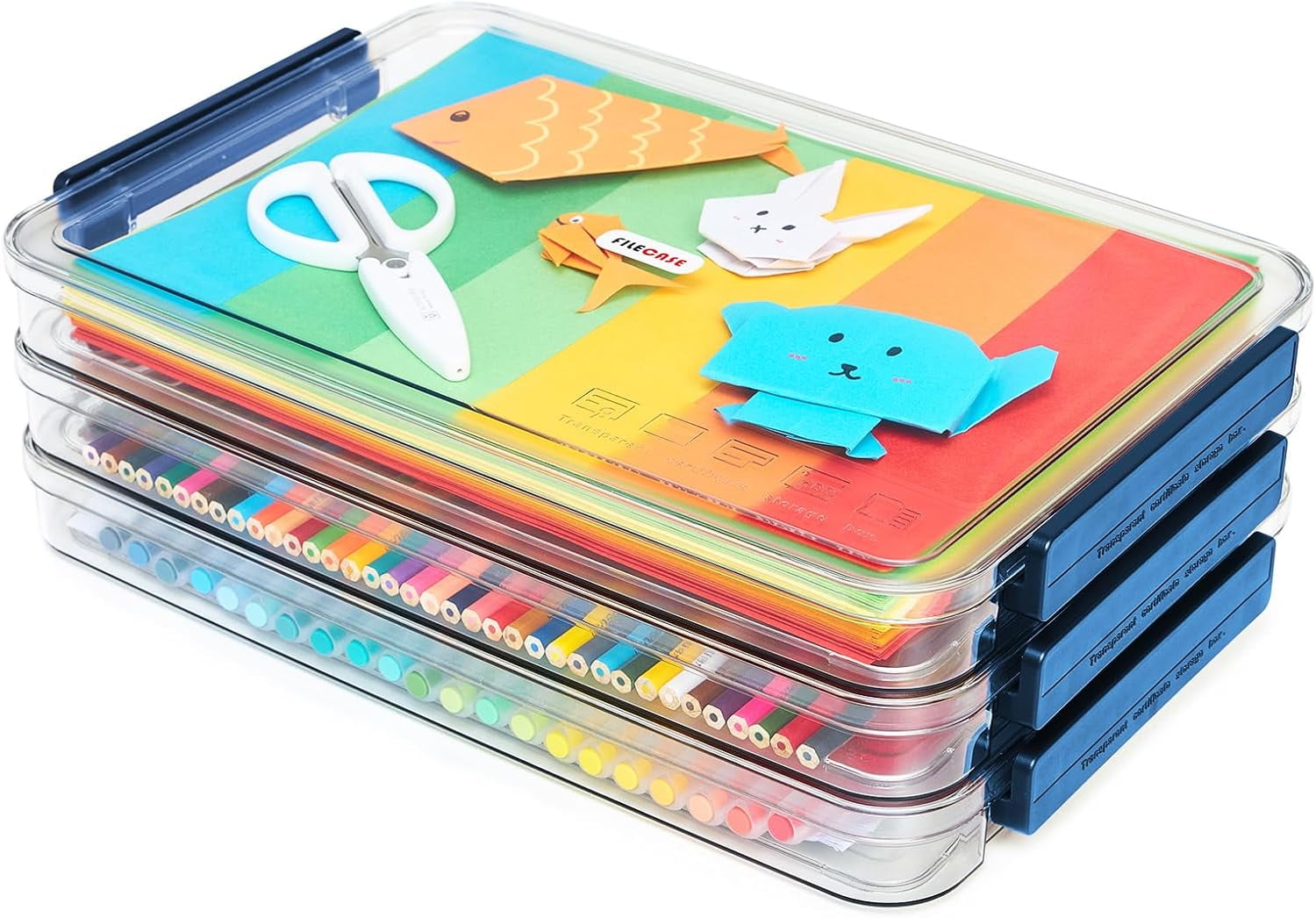 Plastic Portable Project Box with Snap Lock, Transparent Stackable ...