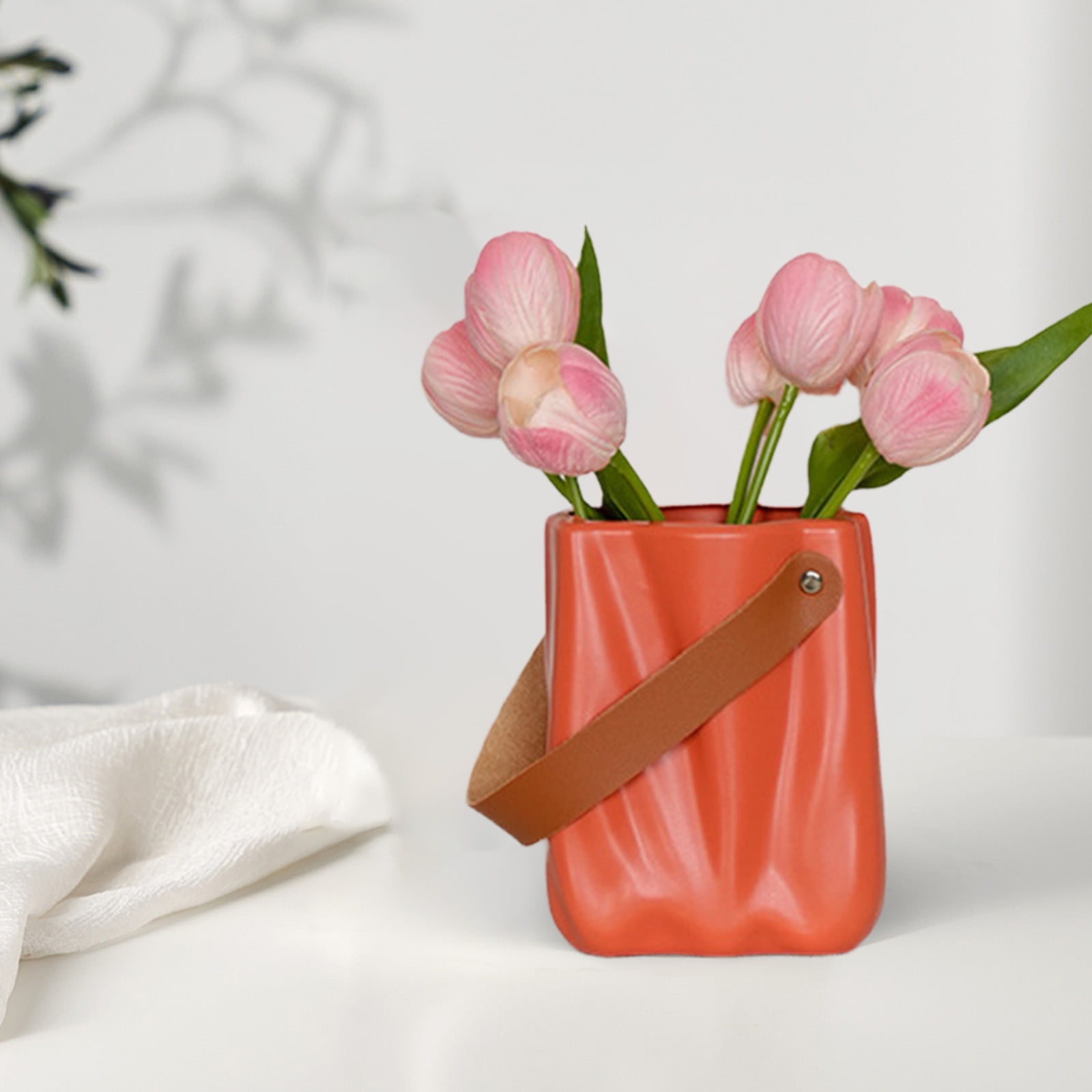 Plastic Portable Vase , 6.4 Inch for Pampas Calla Lily Tulip, Flower ...