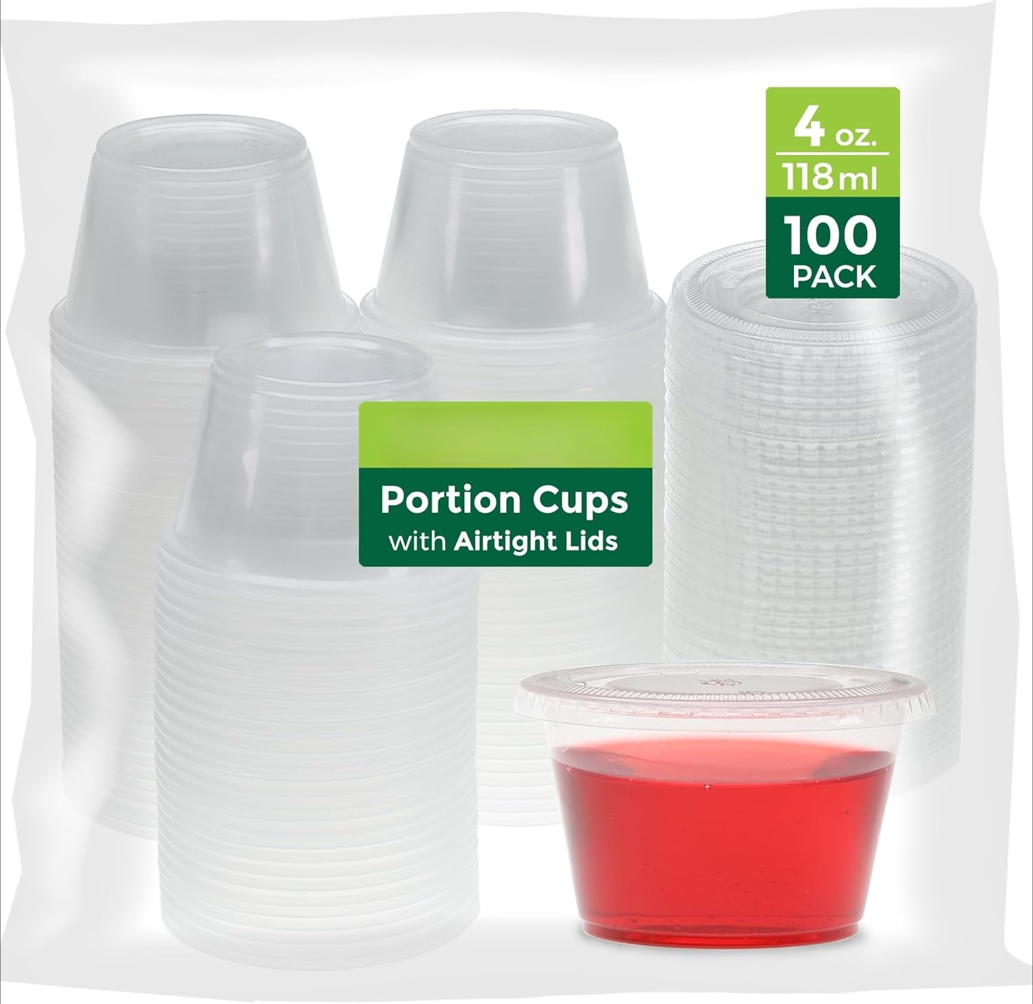 Plastic Dispensing Cups with Lids Disposable Plastic Cups for Meal Prep ...