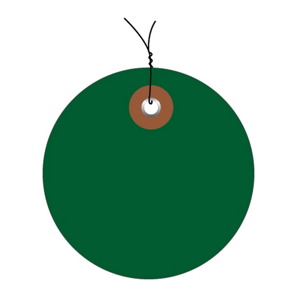 Plastic Pre-Wired Circle Tags Green 3" (100 Per/Case) - Walmart.com