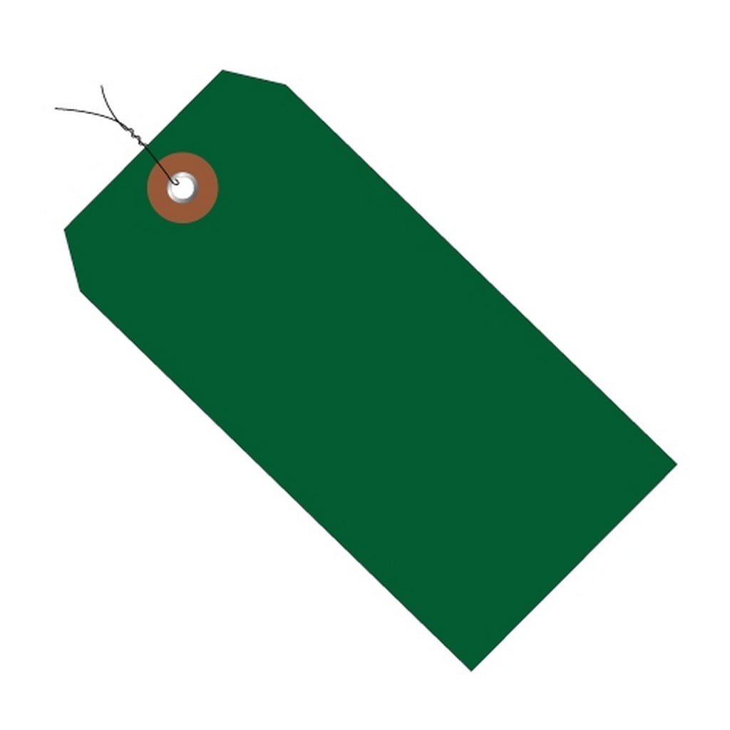 Plastic Pre-Wired Shipping Tags Green 6 1/4" X 3 1/8" (100 Per/Case ...