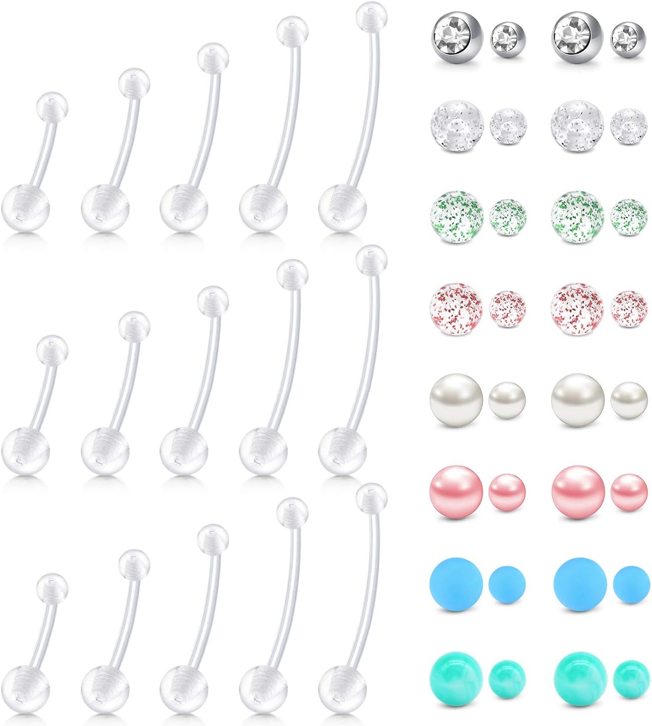 Plastic Pregnancy Belly Button Rings Long Bar Navel Rings for Maternity ...