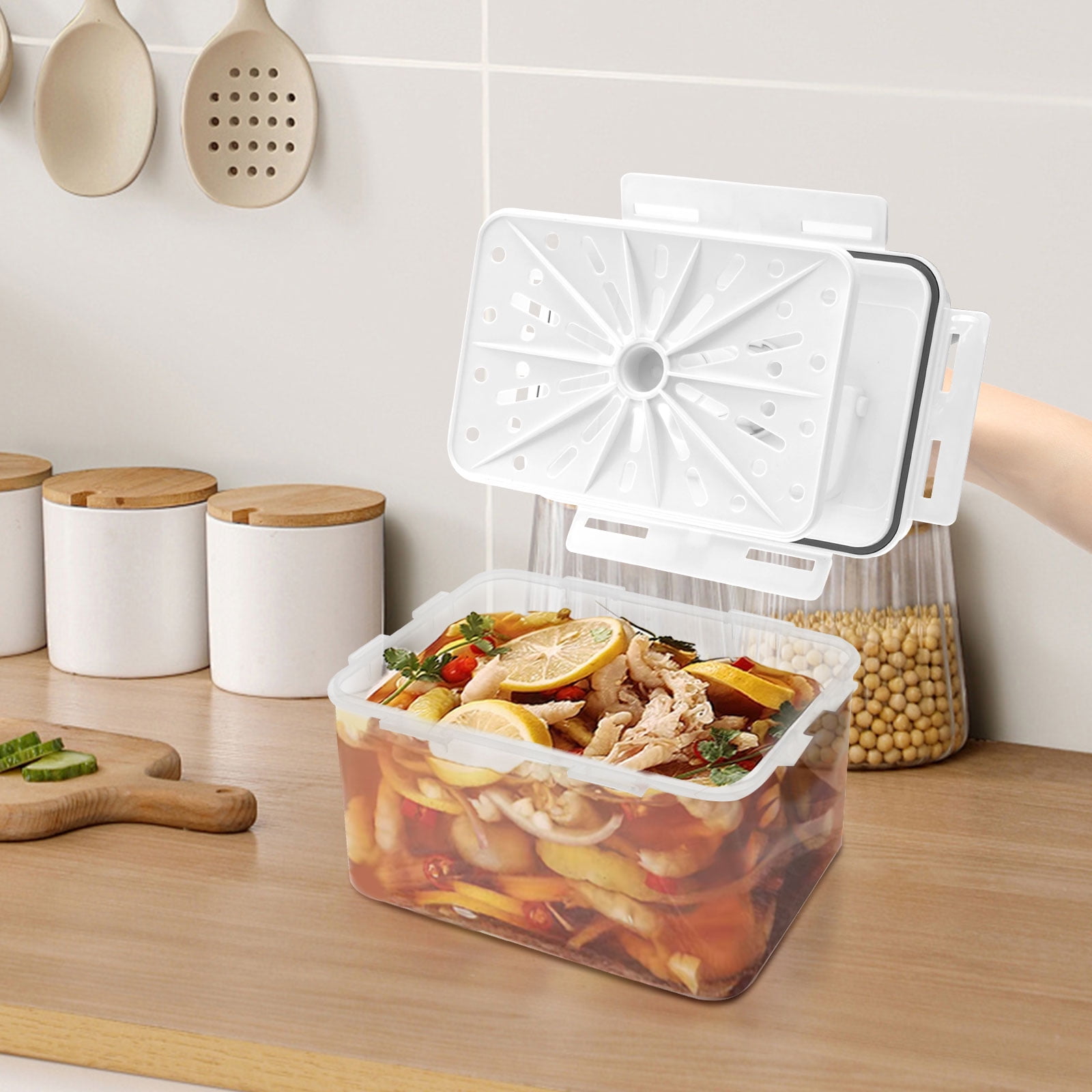 Plastic Press Fermentation Container With Hidden Handle Press Tray ...