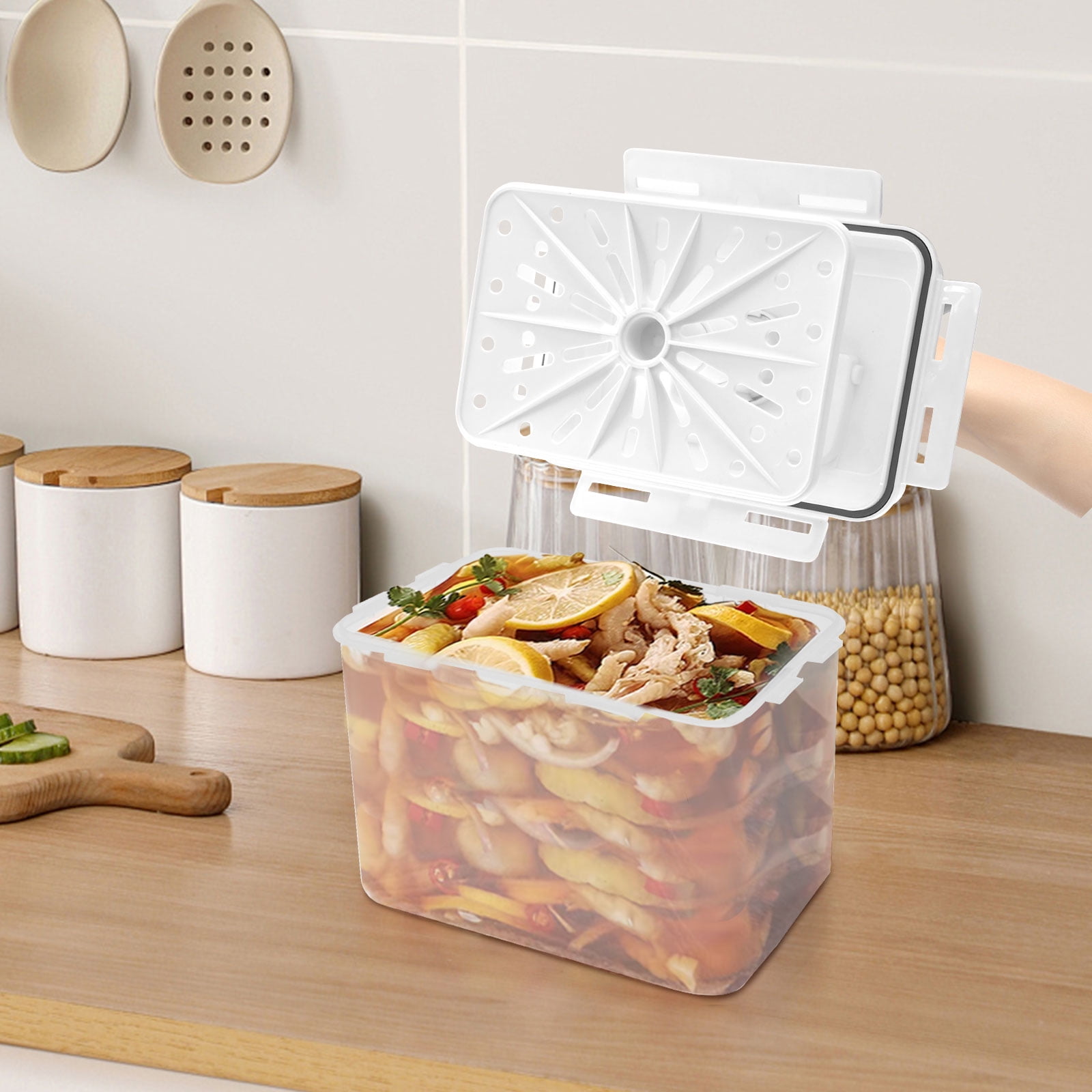 Plastic Press Fermentation Container With Hidden Handle Press Tray ...