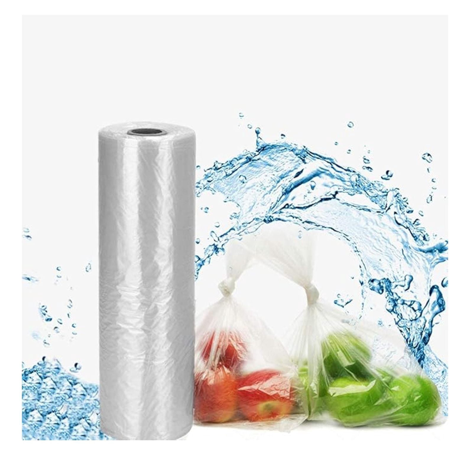 Plastic Produce Bag, 12" X 20" Clear Food Storage Bags on a Roll ...