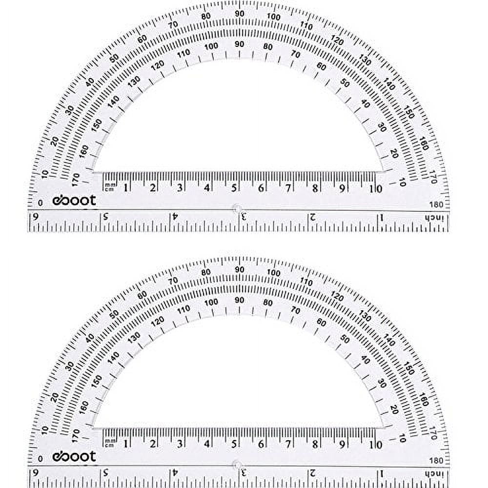 Plastic Protractor Math Protractors 180 Degrees, 6 Inch, Clear, Pack of ...