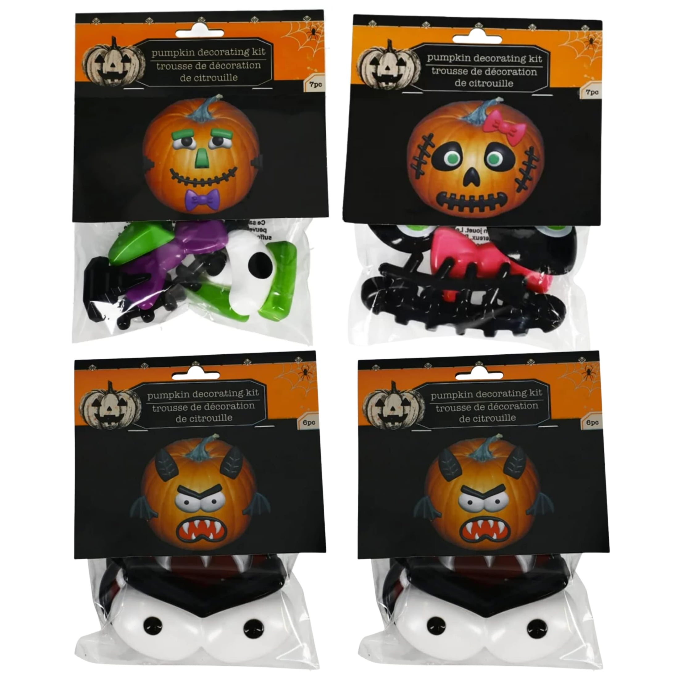 Plastic Pumpkin Faces Push-In Decorating Set, DIY Halloween Crafts, Kid ...