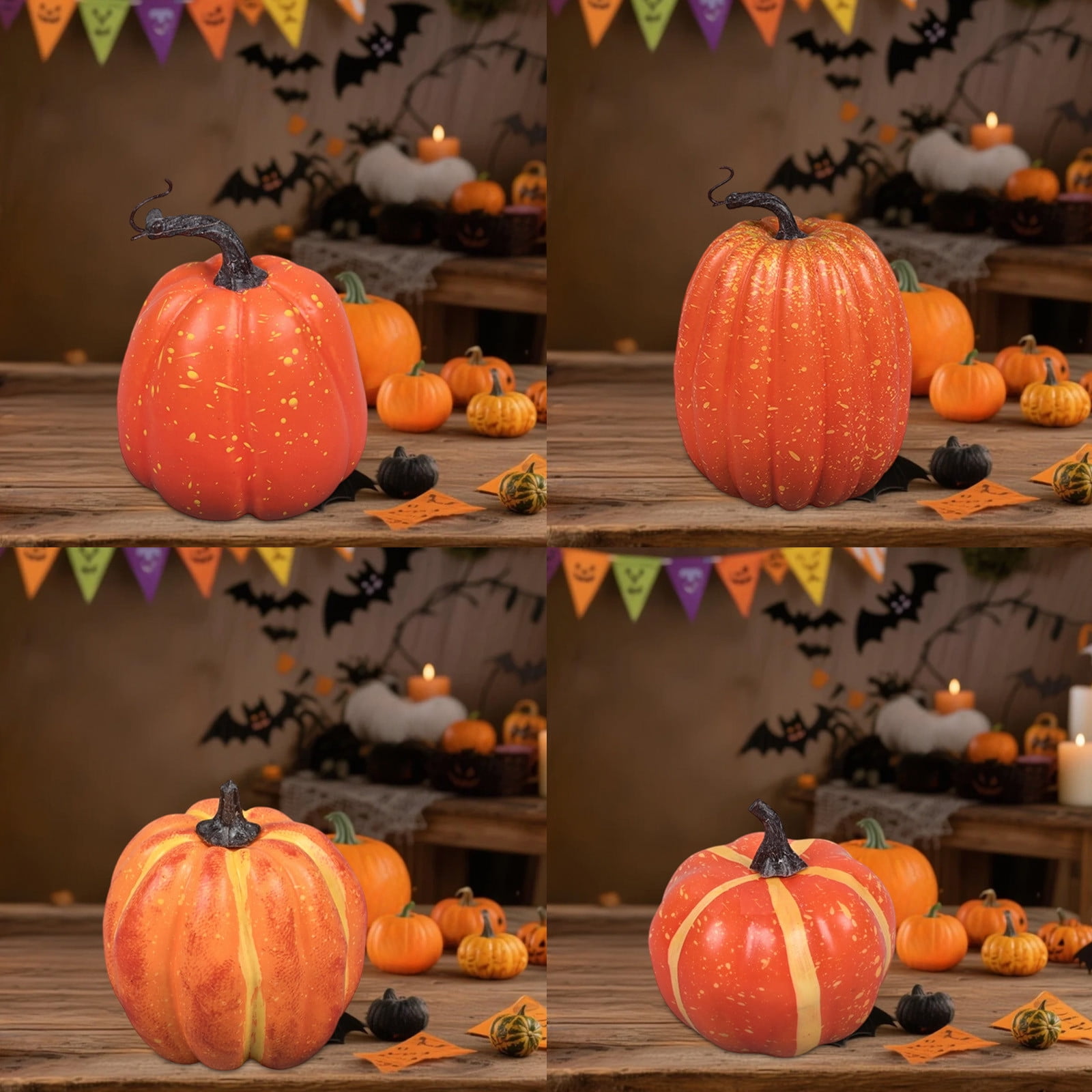 Plastic Pumpkin Halloween Decoration Model | Realistic Orange Fruit ...
