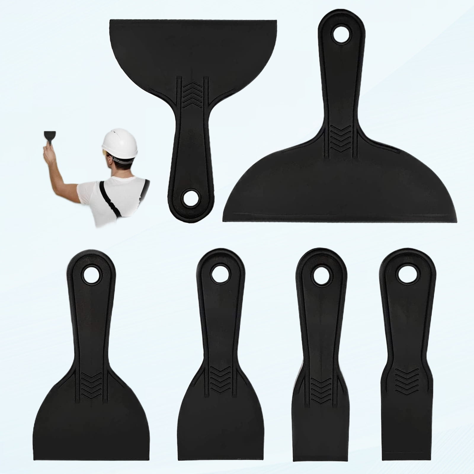 Plastic Putty Knife Set, 5 Piece Plastic Scraper Tool, Plastic ...