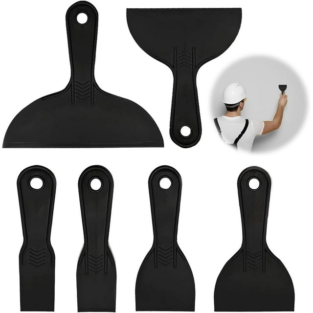 Plastic Putty Knife Set, 5 Pieces Plastic Scraper Tool, Wallpaper ...