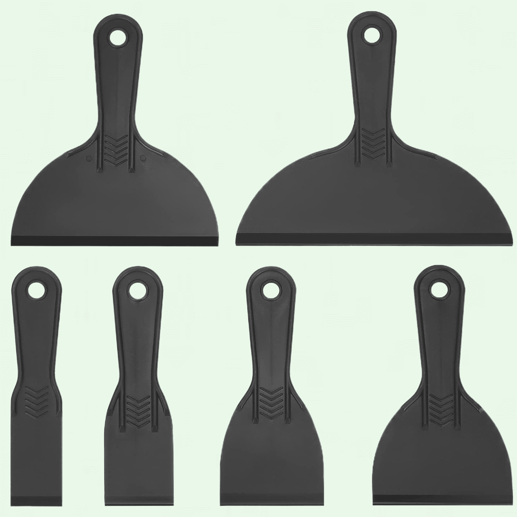 Plastic Putty Knife Set of 6, Scraper Tools for Painting, Patching ...