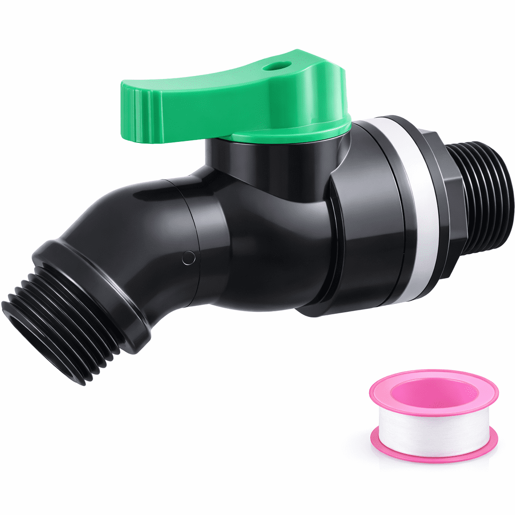 Plastic Rain Barrel Valve Spigot, High Flow Valve Core, 3/4 NPS Inlet x ...