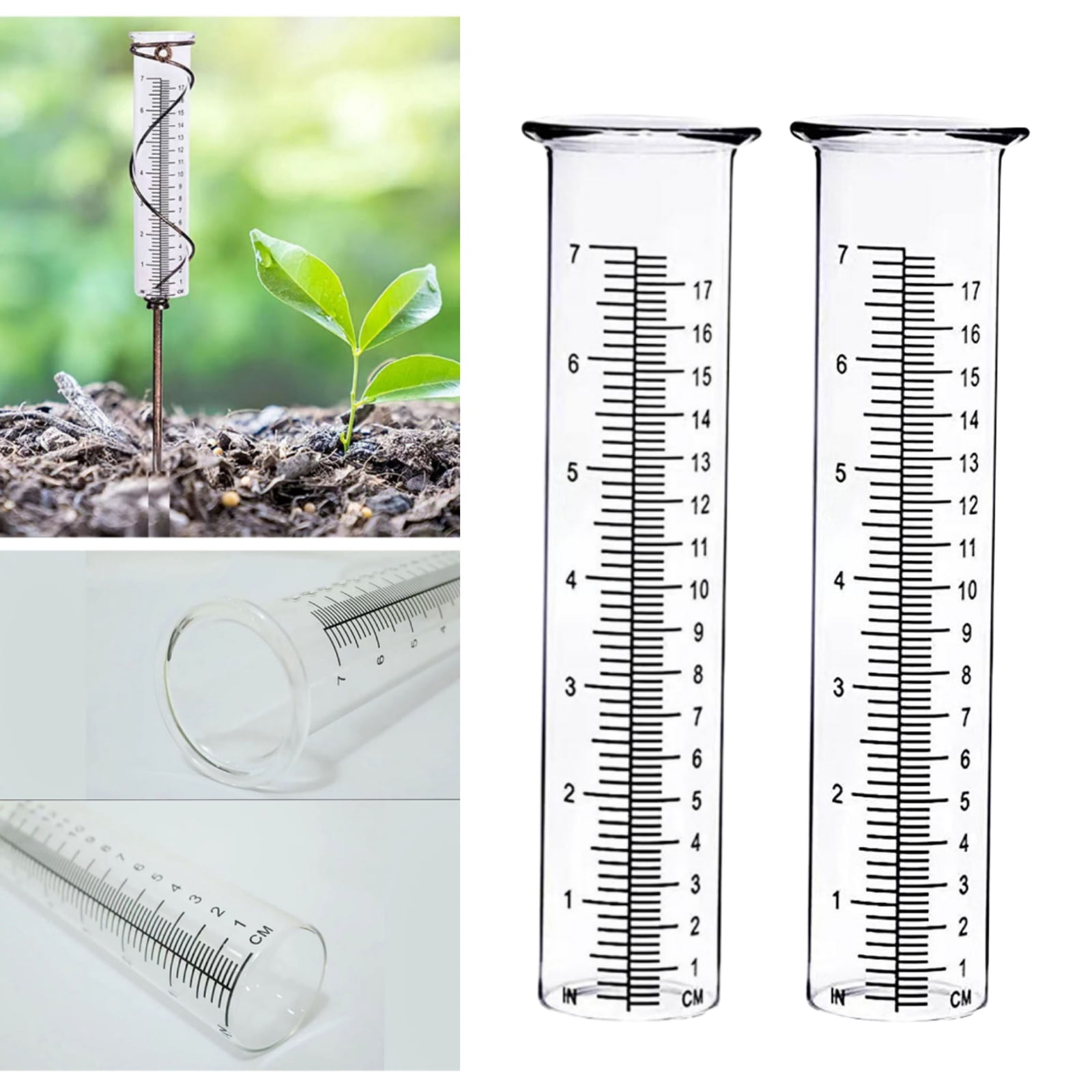 Plastic Rain Gauge Replacement Tube with 7 Inch Capacity Water for ...