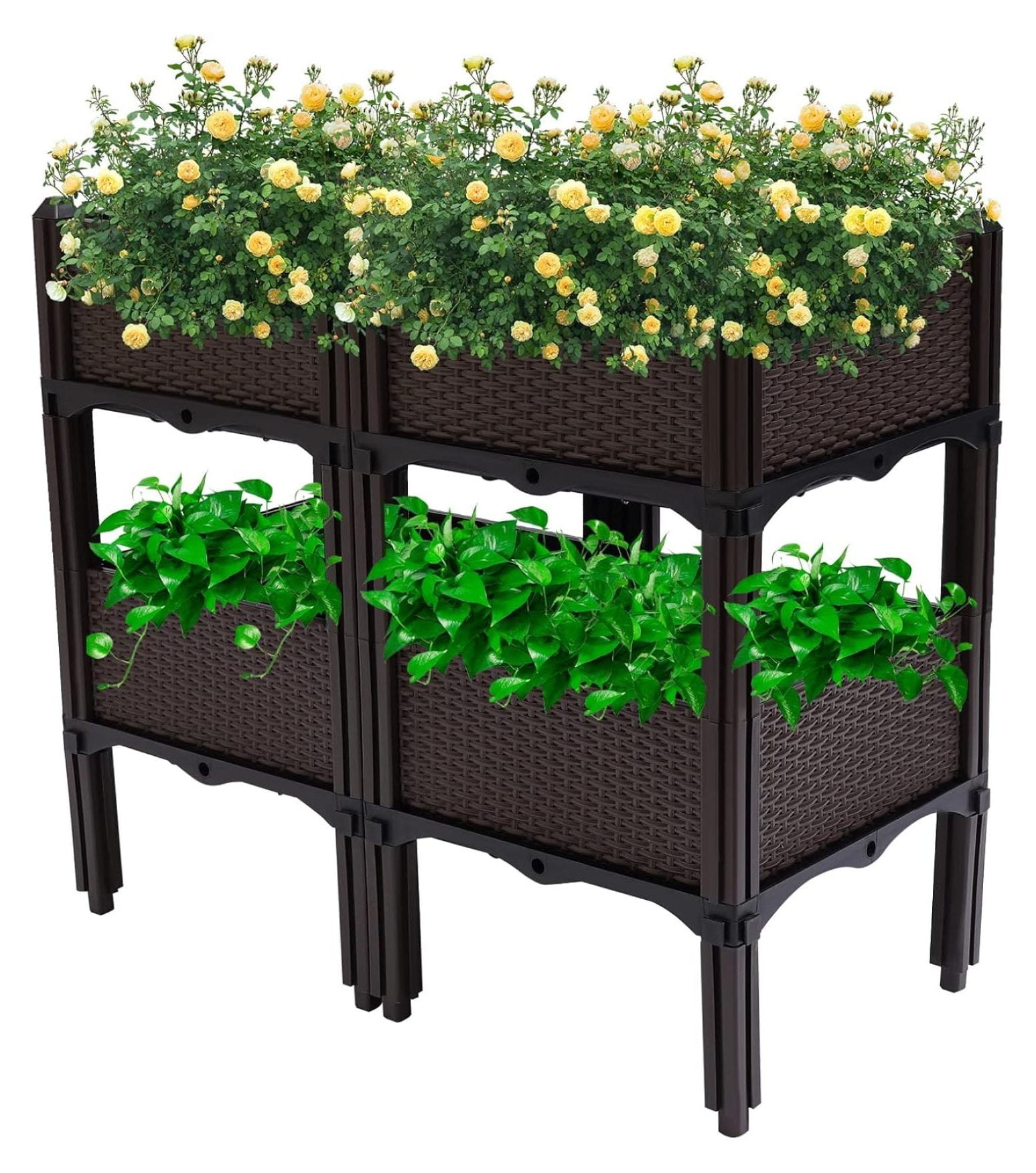 Plastic Raised Garden Bed Elevated Planter for Growing Vegetables ...