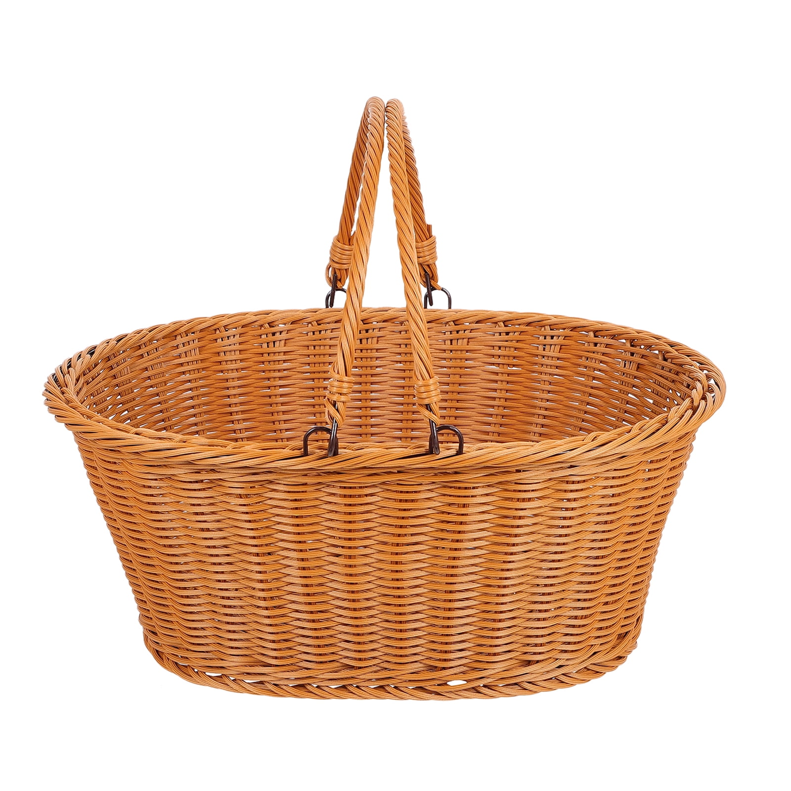 Plastic Rattan Basket Fruit Vegetable Storage Basket Portable Rattan ...