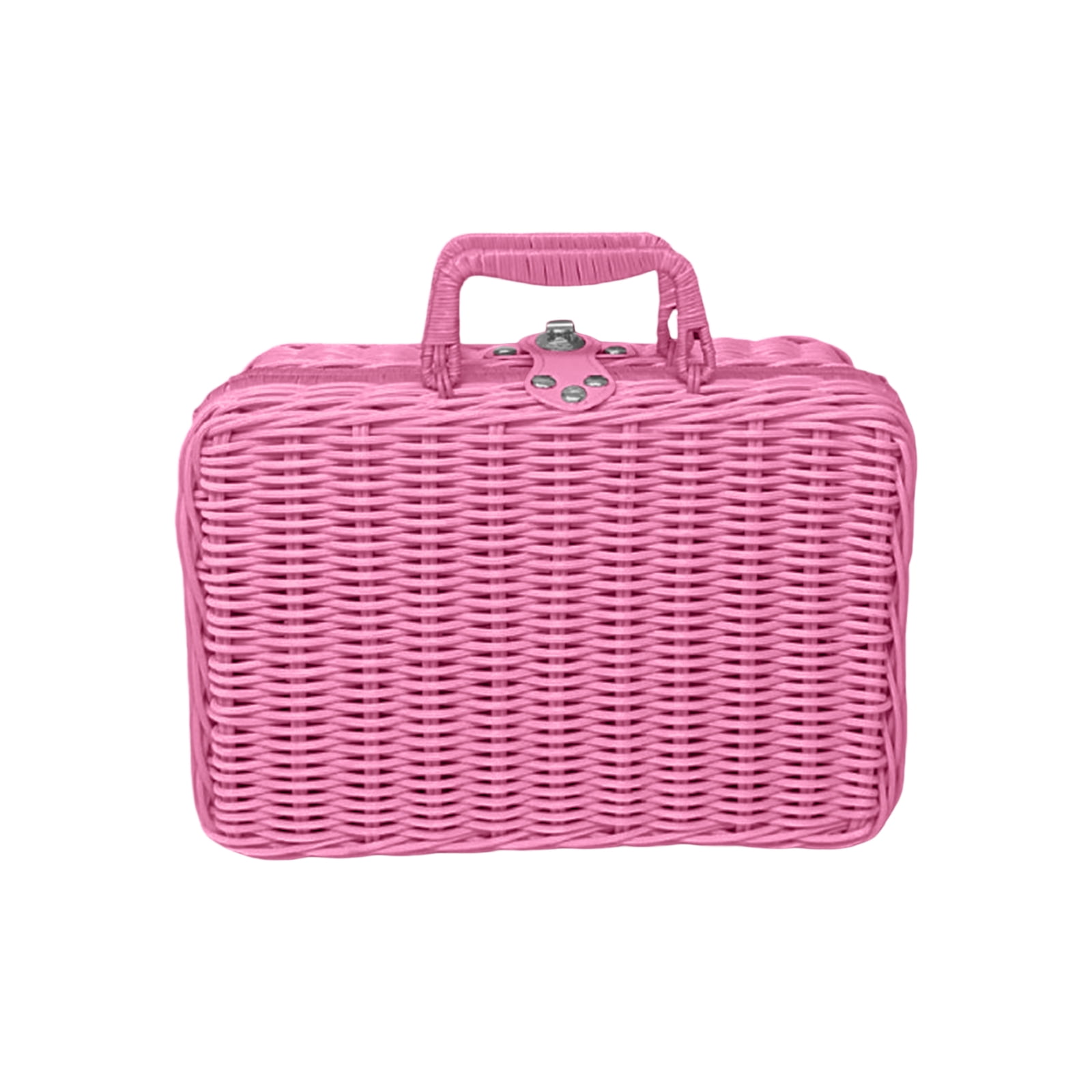 Plastic Rattan Picnic Basket with Handle – Stylish Easter & Outdoor ...