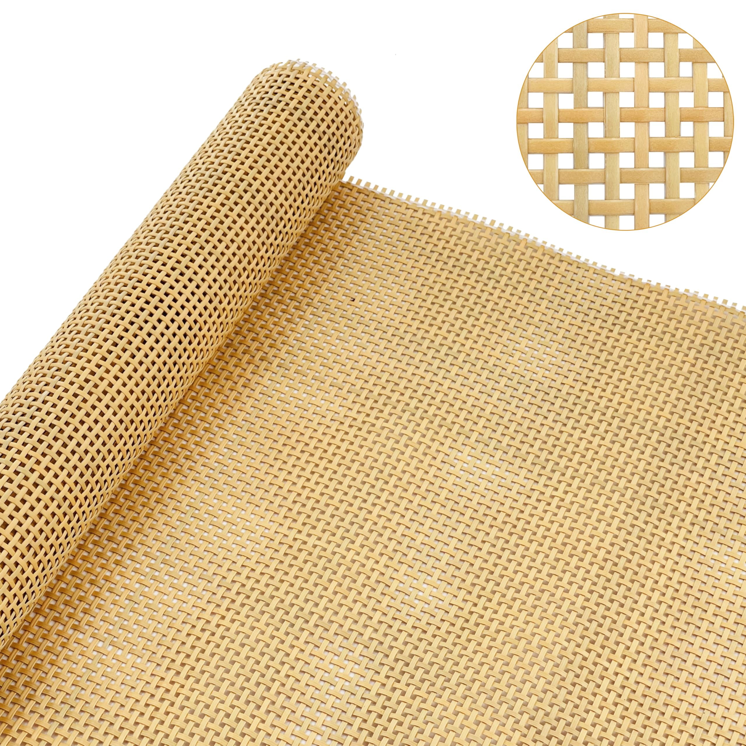 Plastic Rattan Square Webbing Roll, 20 in x 6.6 Ft, Faux Cane Webbing ...