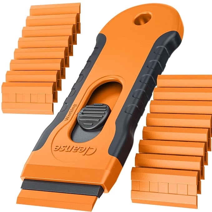 Plastic Razor Blade Scraper with 15 Extra 1.5" Blades: Without Damaging ...