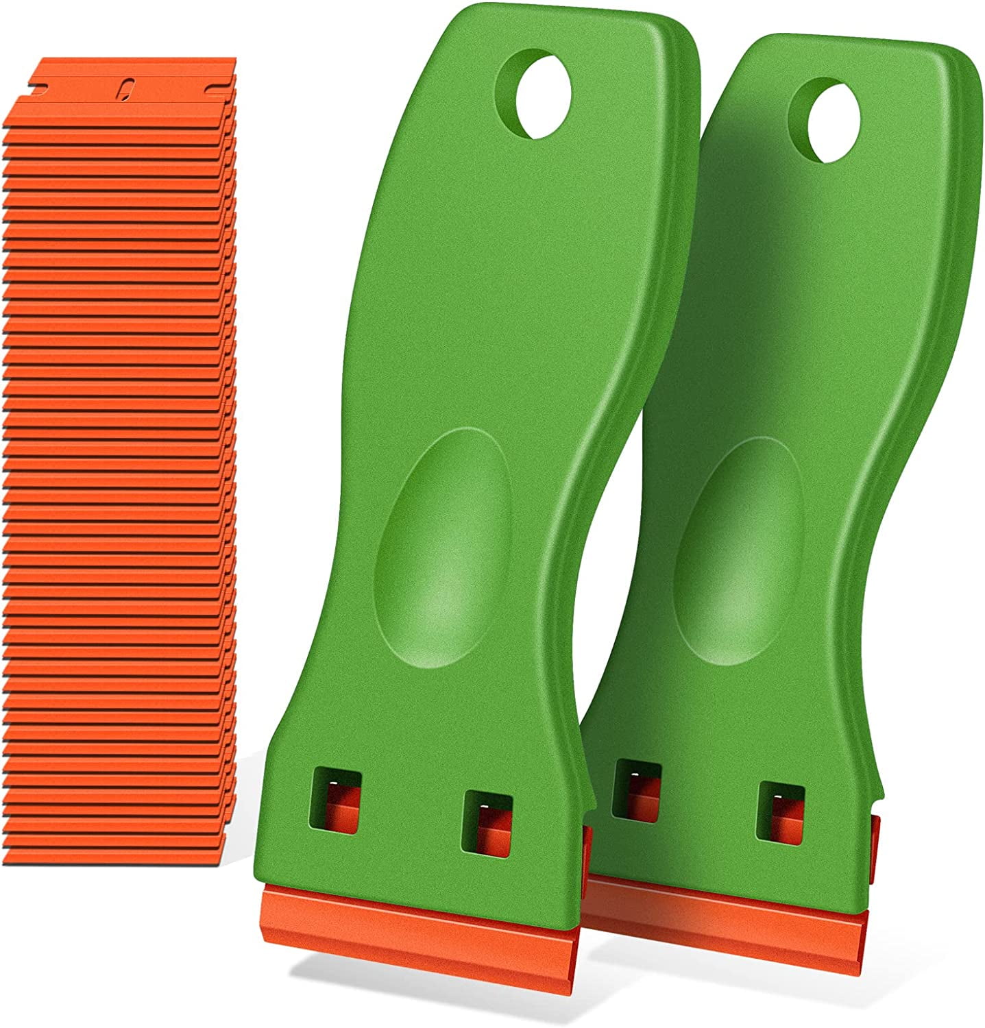 Plastic Razor Blade Scraper, 2 PCS Scraper Tool with 120 PCS Plastic ...