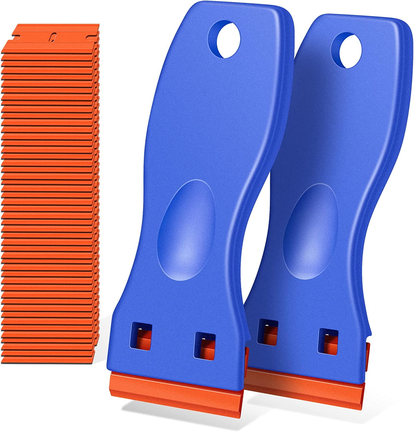 Plastic Razor Blade Scraper, 2 Pack Razor Scraper with 120 Pcs Razor ...