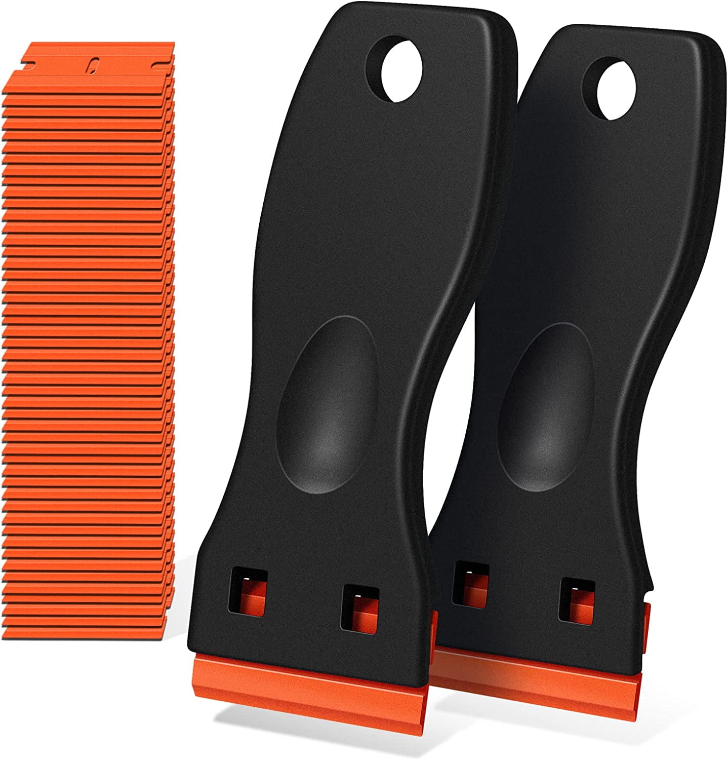 Plastic Razor Blade Scraper, 2 Pack Razor Scraper with 120 Pcs Razor ...