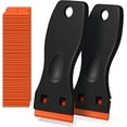 Plastic Razor Blade Scraper, 2 Pack Razor Scraper with 120 Pcs Razor ...