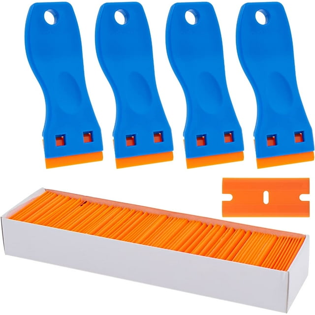 Plastic Razor Blade Scraper, 4 PCS Stickers Paint Labels Scraper ...