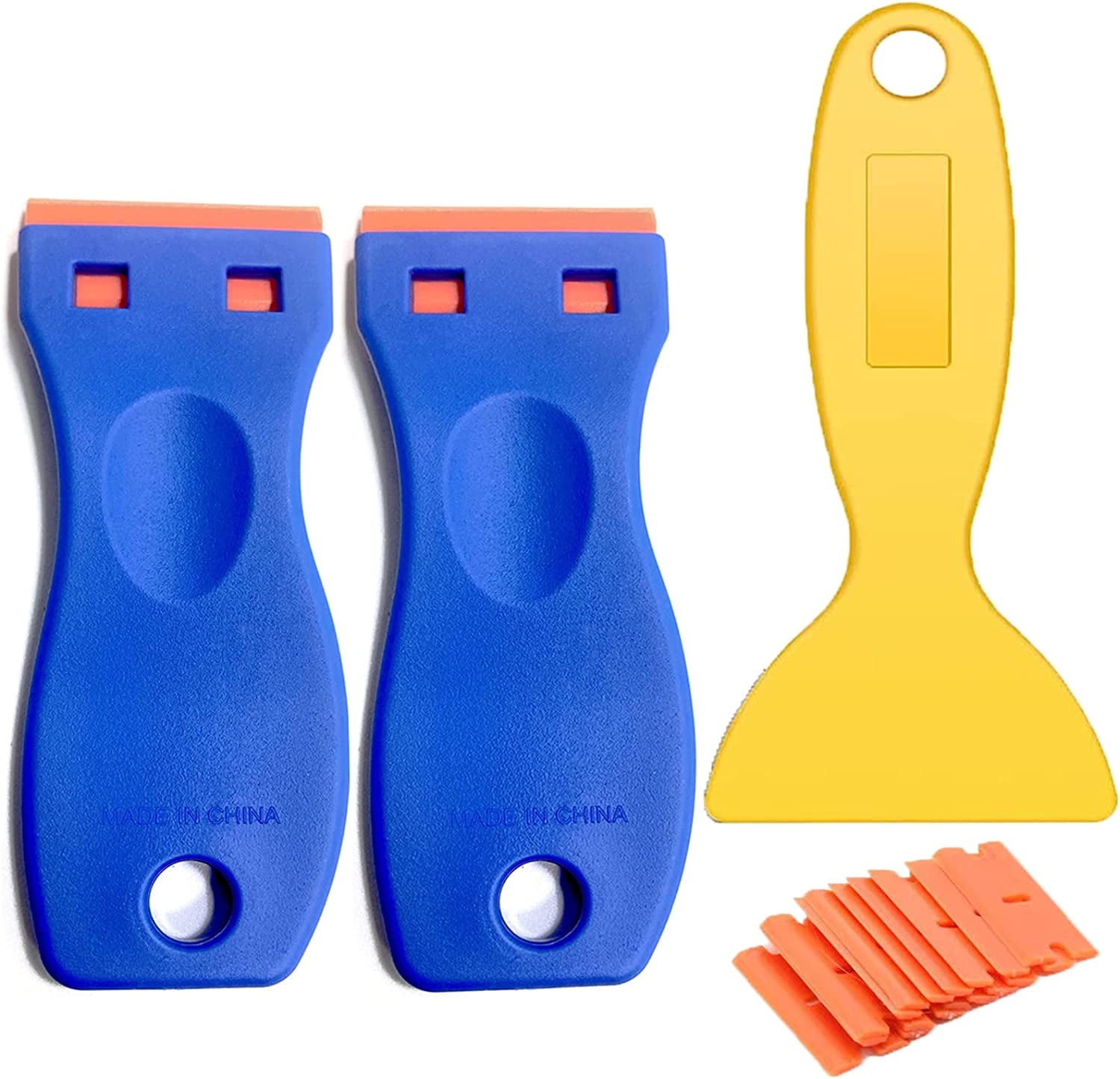 Plastic Razor Blade Scraper Tool,Razor Scraper with 10Blades,Sticker ...
