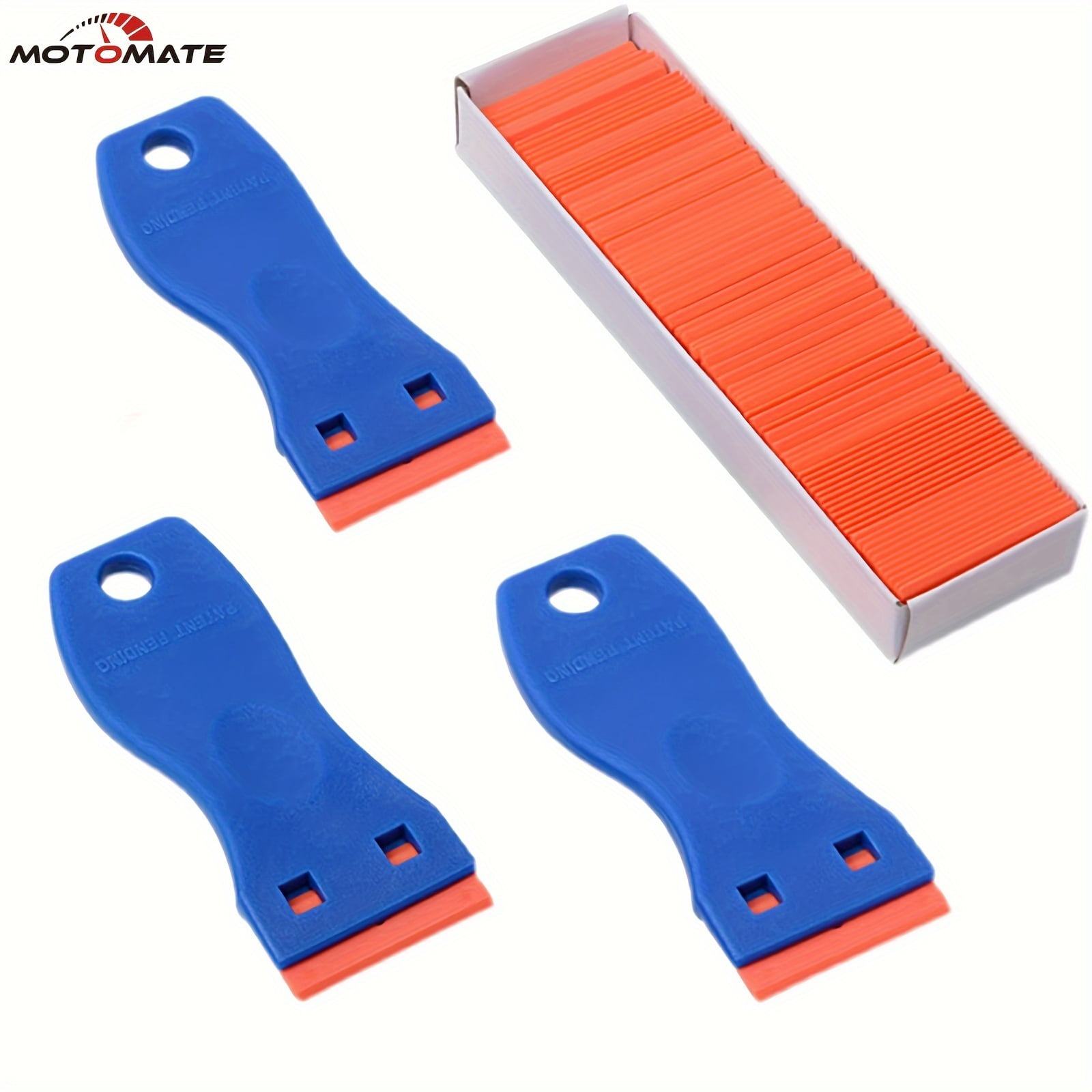 Plastic Razor Blades Scraper, 3PCS Plastic Scraper 100PCS Blades, Putty ...