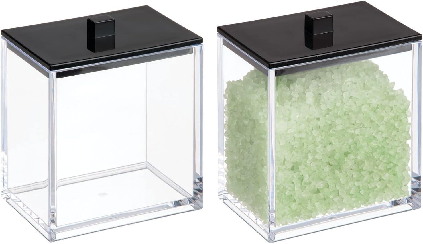 Plastic Rectangle Apothecary Canister - Organizer for Bathroom Vanity ...