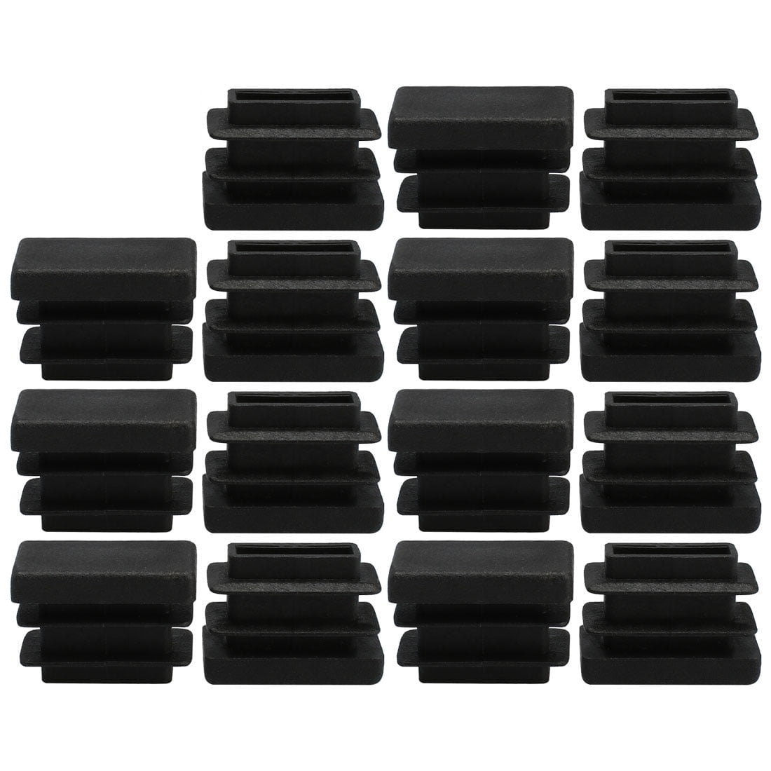 Plastic Rectangle Chair Desk Leg Foot Cover Tube Insert Black 20mm x ...