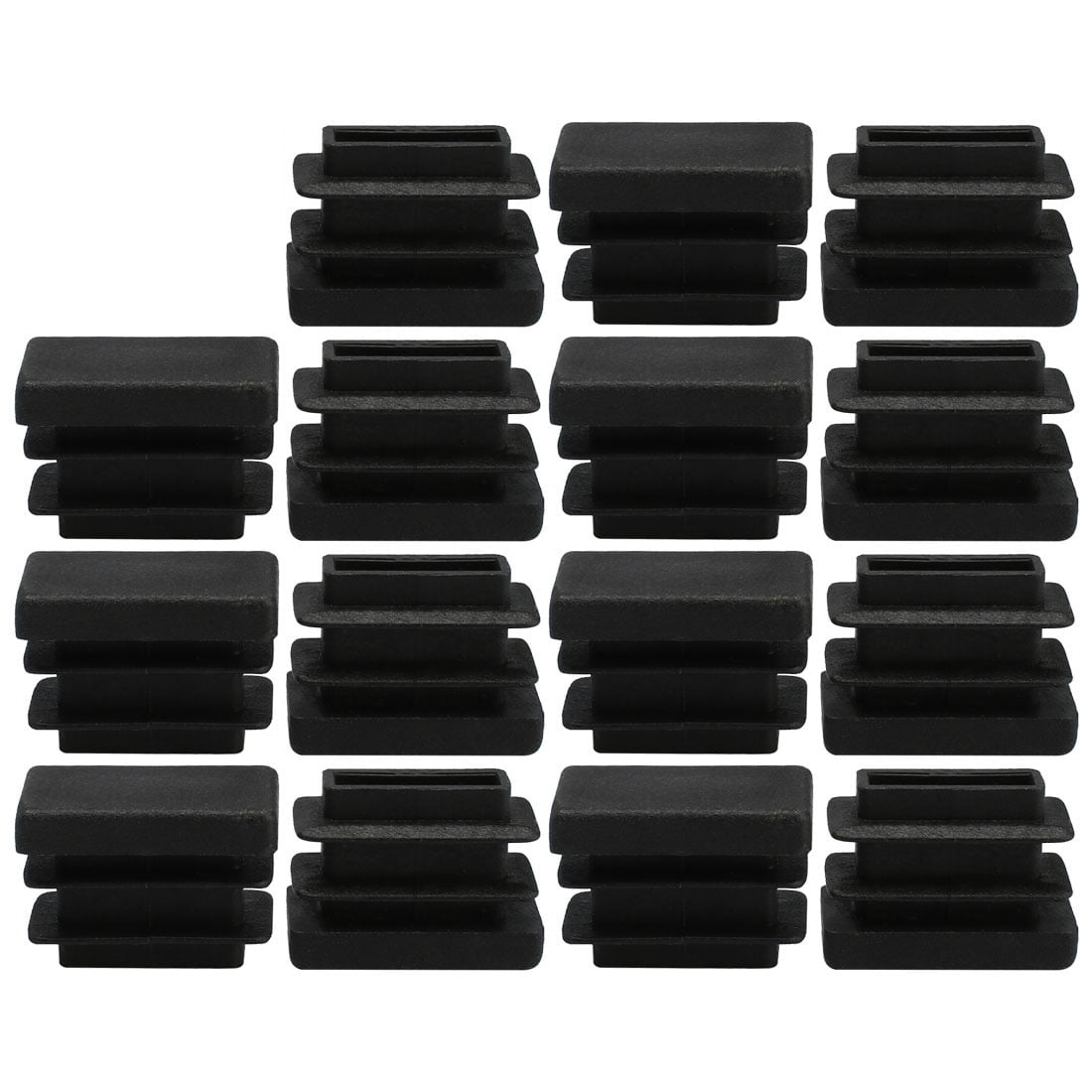 Plastic Rectangle Chair Desk Leg Foot Cover Tube Insert Black 20mm x ...