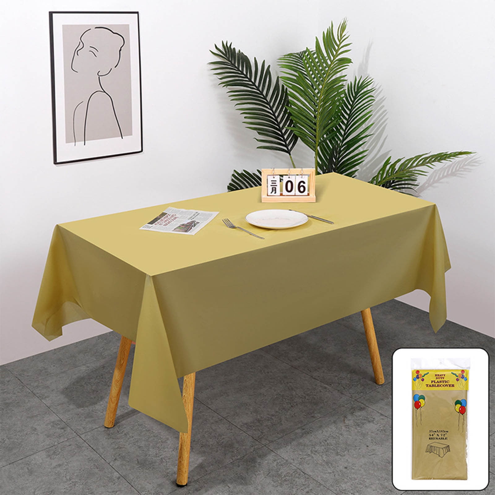 Plastic Rectangle Tablecloth | Large Heavy-Duty Disposable Table Cover ...