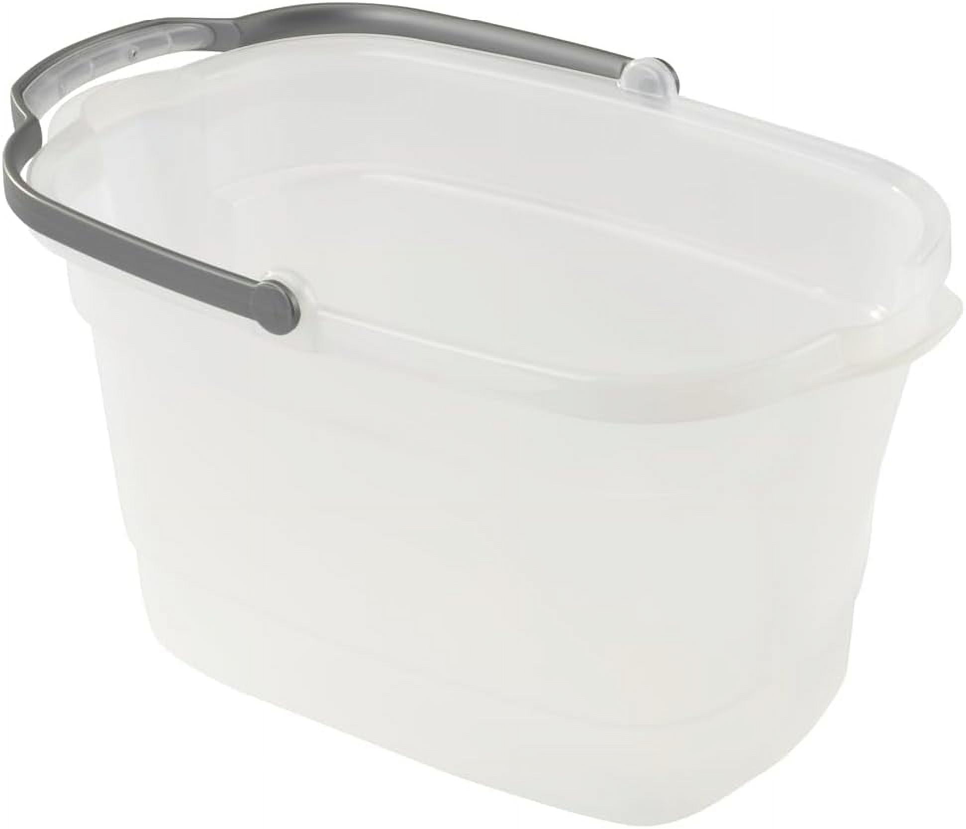 Plastic Rectangular Cleaning Bucket with Handle, Clear, 4 Gallon ...