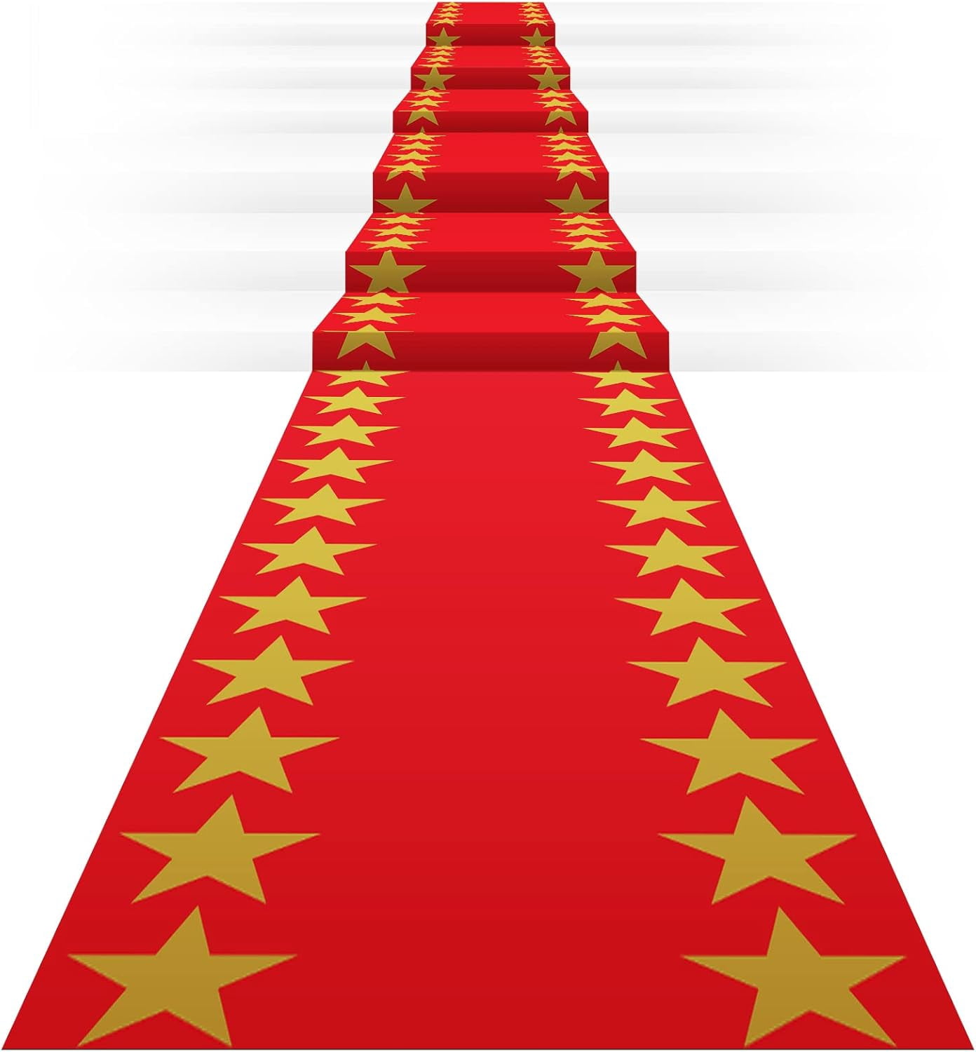 Plastic Red Carpet Runner for Party 30 μm Thickness Gold Star Aisle ...