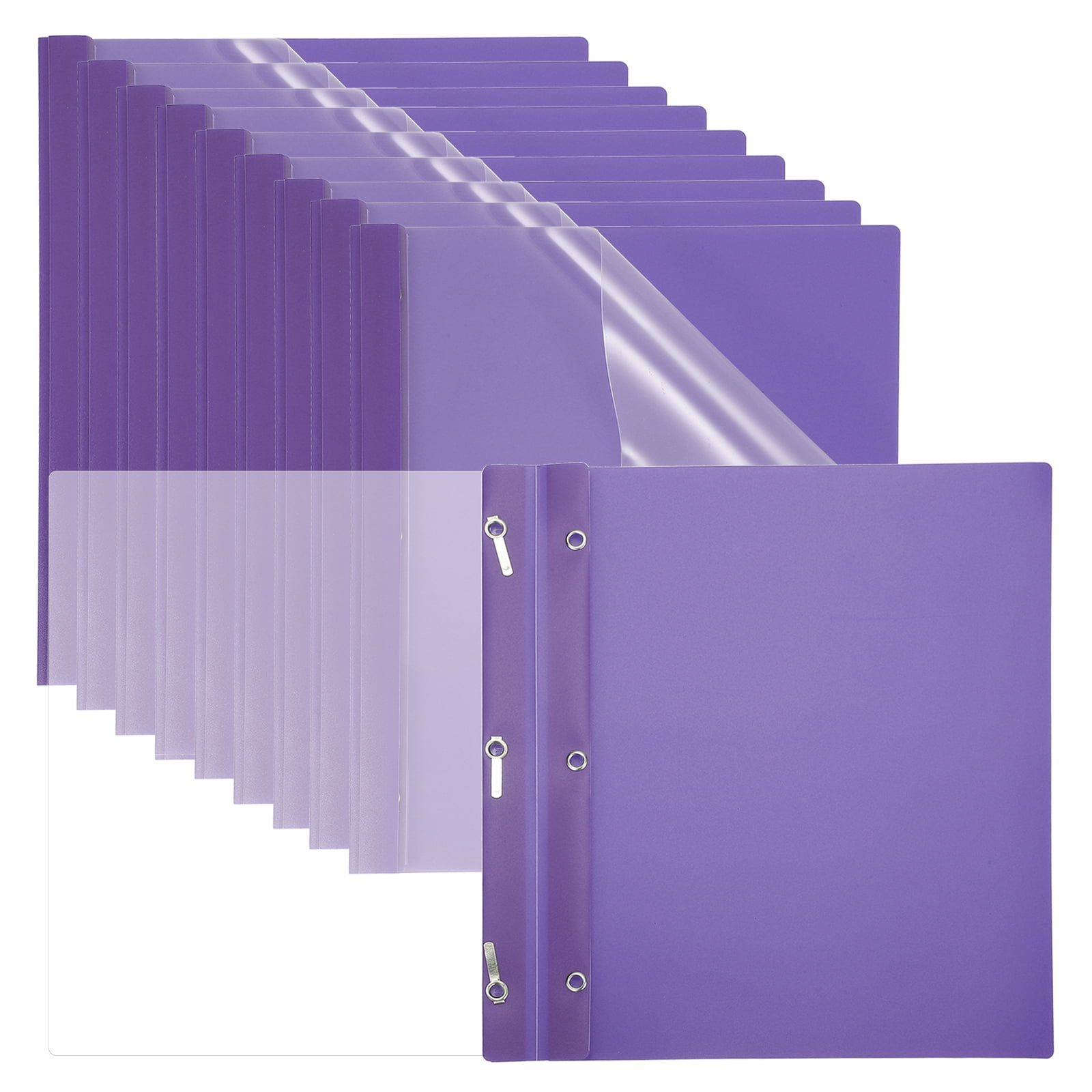 Plastic Report Covers with Prong, 10 Pcs 80 Sheet Capacity Clear Front ...