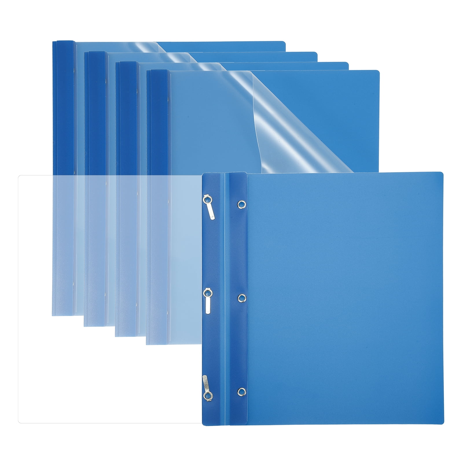 Plastic Report Covers with Prong, 5 Pcs 80 Sheet Capacity Clear Front ...