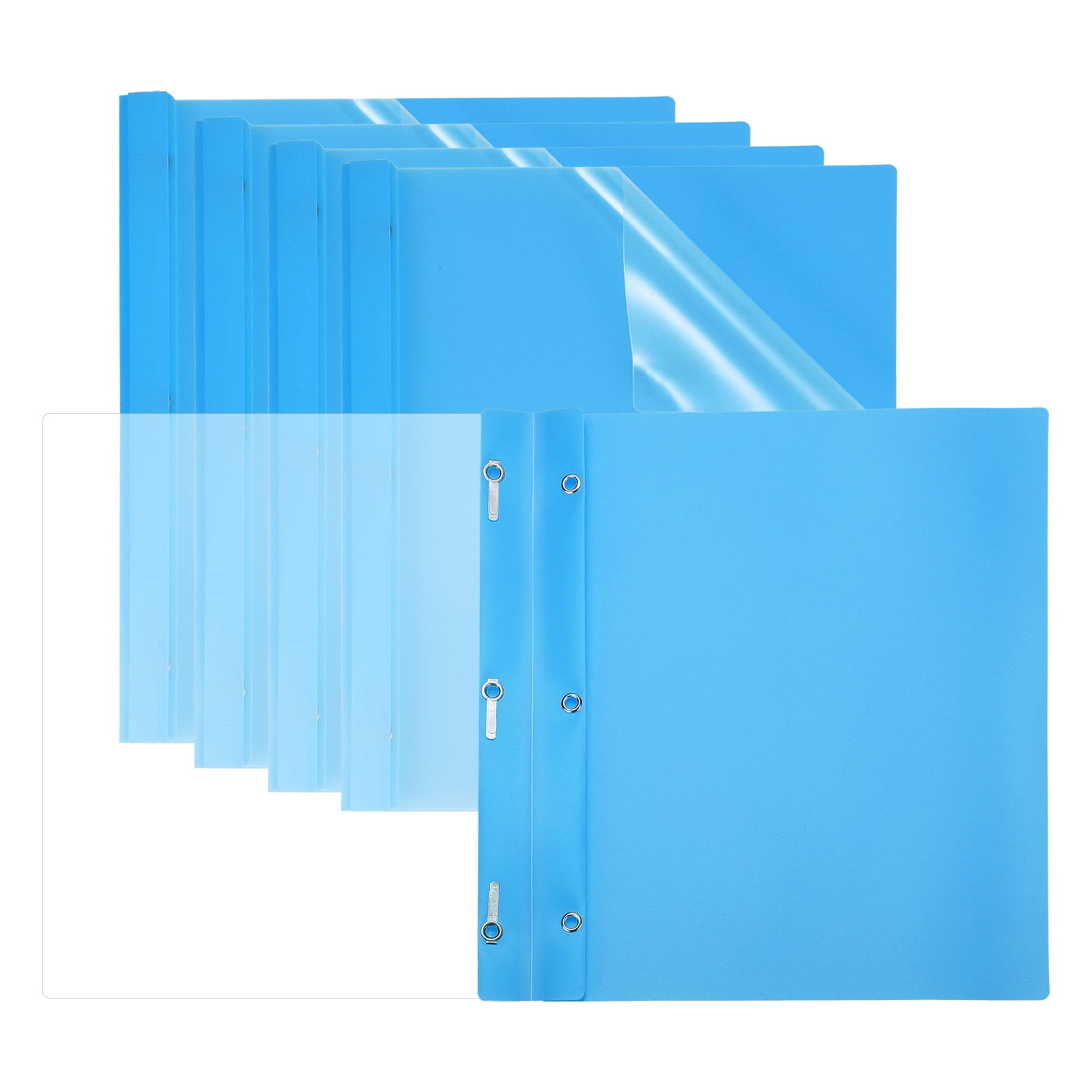 Plastic Report Covers with Prong, 5 Pcs 80 Sheet Capacity Clear Front ...