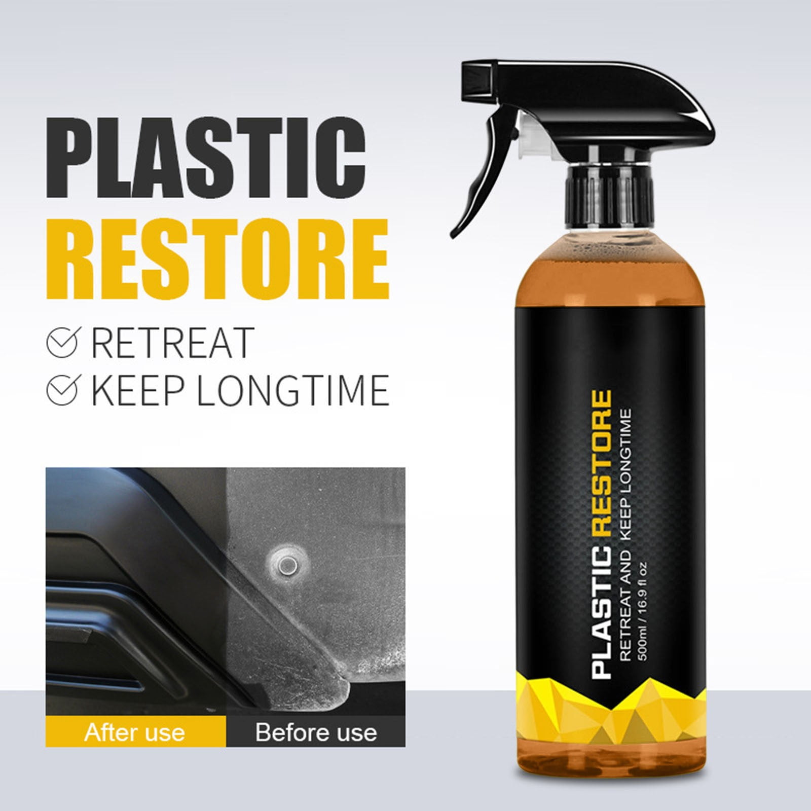 Plastic Restorer Agent, Automotive Interior Panel Restorer, 500ml ...