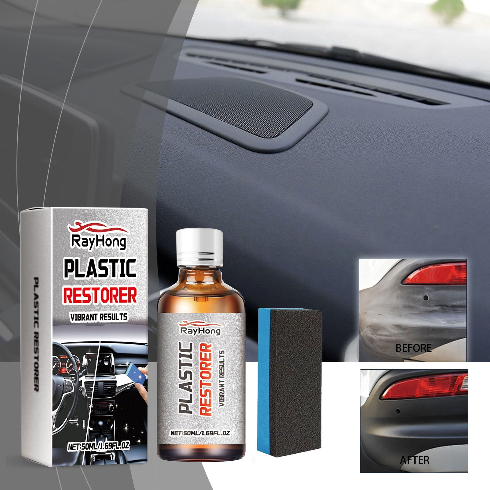 Plastic Restorer for Cars Ceramic Plastic Coating Trim Restore, Resists ...