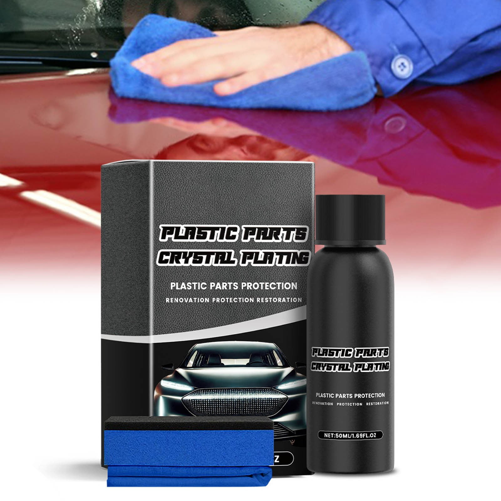 Plastic Restorer for Cars, Plastic Coating Exterior Black Trim Restorer ...
