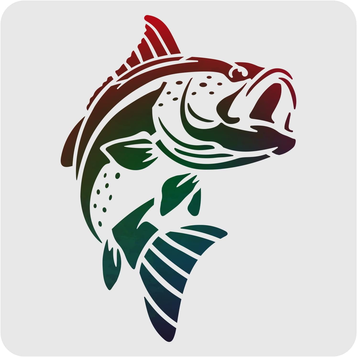 Fish Stencil Template 12"x12"/30x30cm Square Trout Fish Painting ...