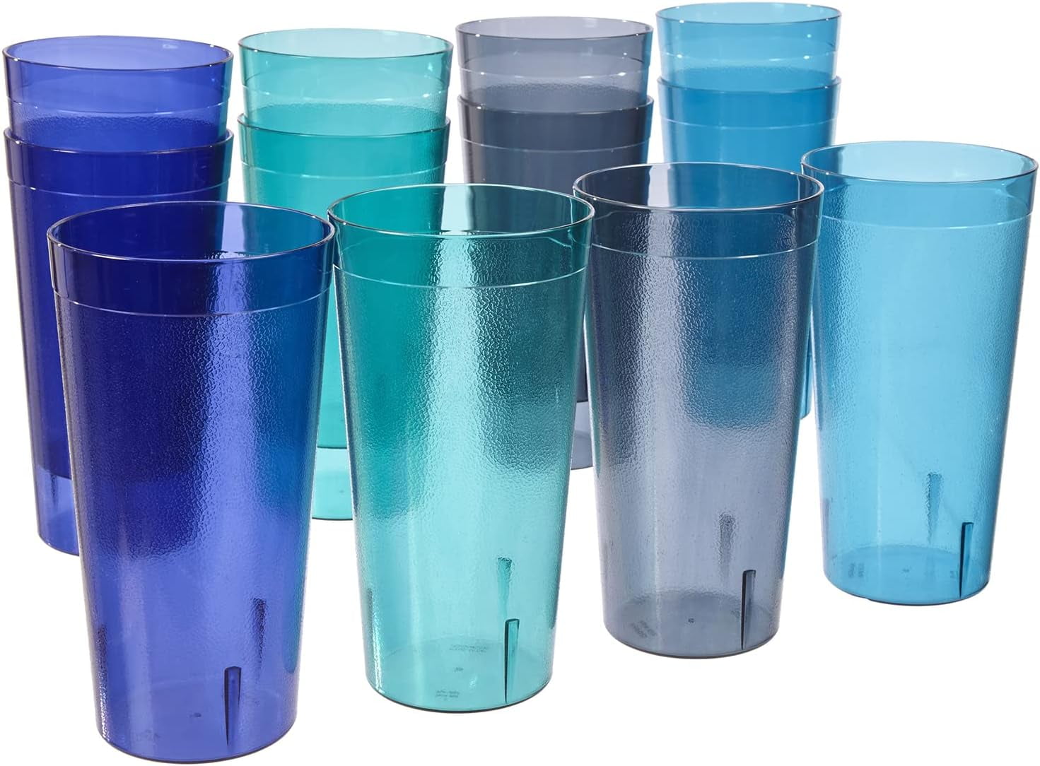 Plastic Reusable Tumblers ounce Water Cups Coastal Colors | Restaurant ...